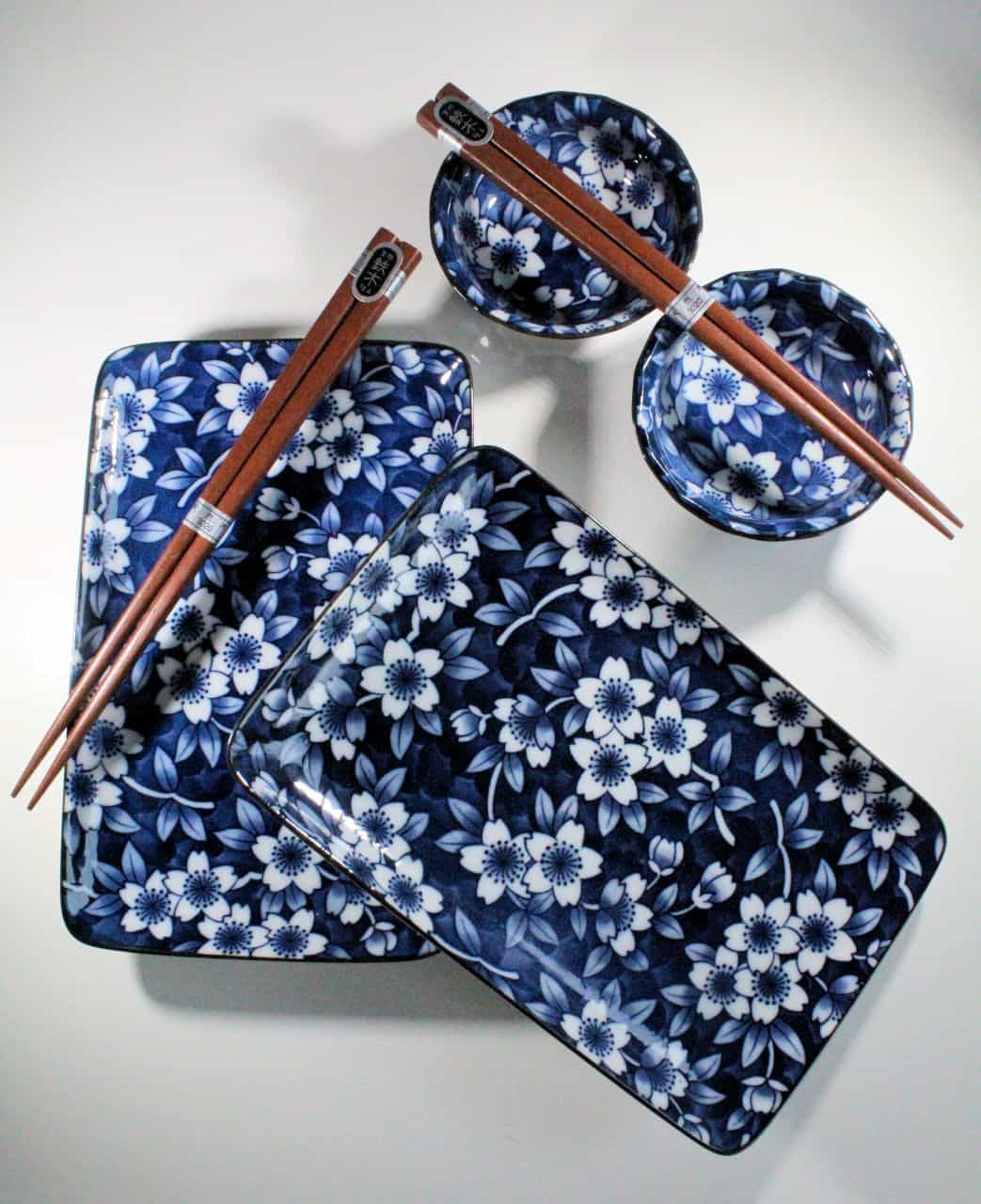 Blue Flower sushiset | Japanskt porslin från Ishokuju